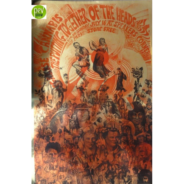 Poster Original 1967 de Martin Sharp “Legalise Cannabis”