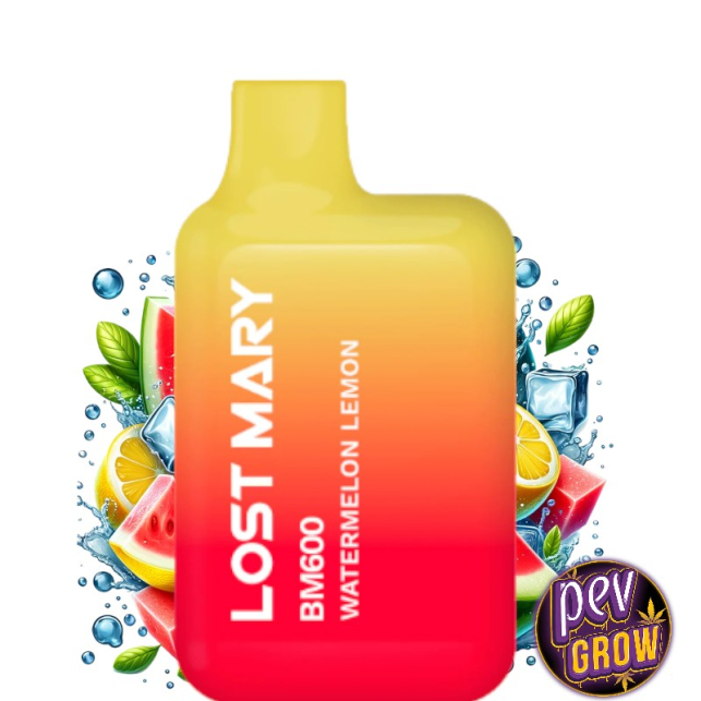 Vaper jetable avec nicotine Elf Bar Lost Mary BM600 Watermelon Lemon 20mg | PEV