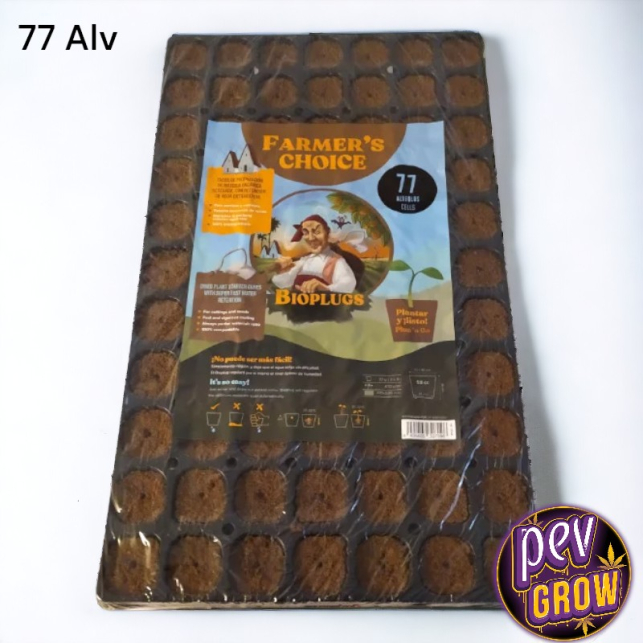 Bioplugs Farmer Choice | Compra Bandeja de 77 o 104 Alveolos en Pevgrow