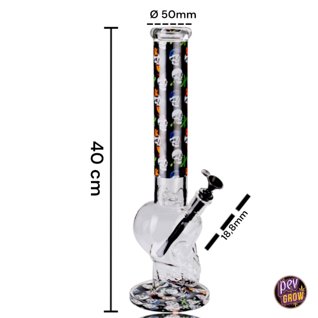 Compra Bong Cristal Calavera 40 cm para Fumar Hierbas | Pevgrow