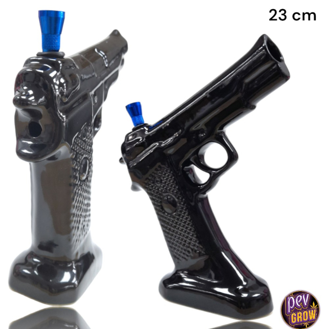 Achetez Bong Céramique Pistolet 23cm chez Pevgrow : Ton Arme Cannabique