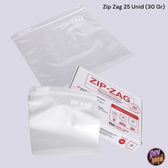 Buy Ultra-Resistant Airtight Zip Zag Bag 25 Pcs (30g) | Pevgrow