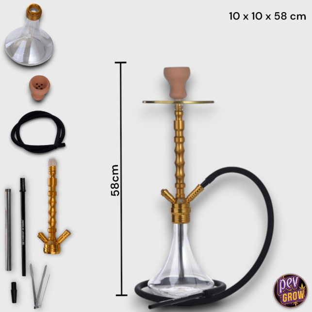 Buy Zaida Gold Shisha 58 cm at PEV: Exclusivity and Elegance in Every Puff