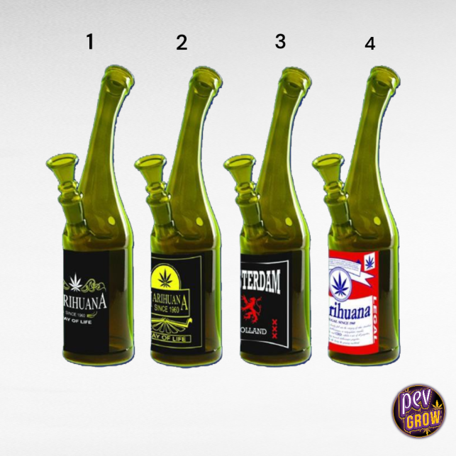 Buy practical Mini Beer Bottle Glass Bong at Pevgrow