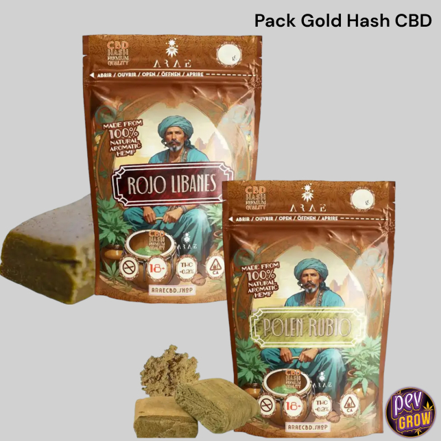 Buy Gold Hash CBD Pack [Blonde Pollen + Lebanese Red] Pevgrow
