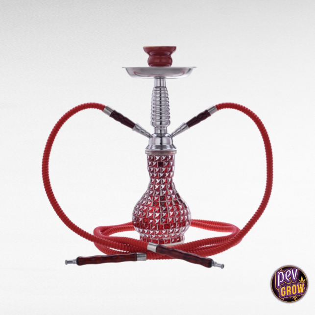 Compra Shisha Malik Khouribga Broken Glass Red 38 cm. Moderna en Pevgrow