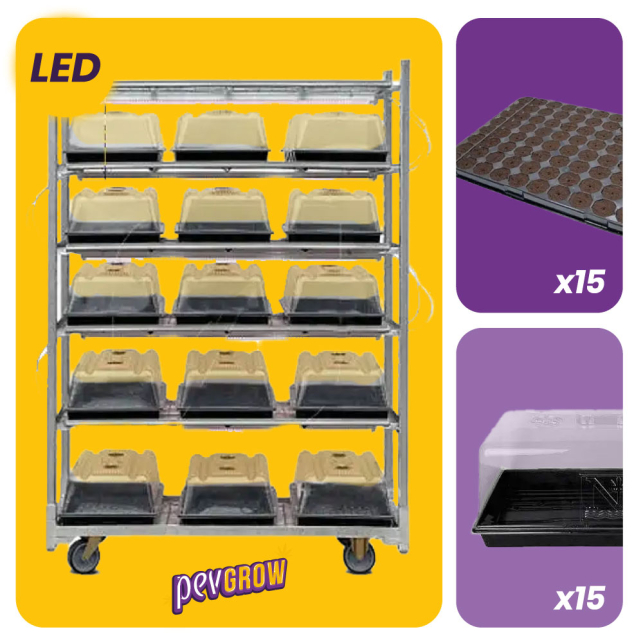 Professional Germination/Cloning Kit with Cart + LED Lights ...