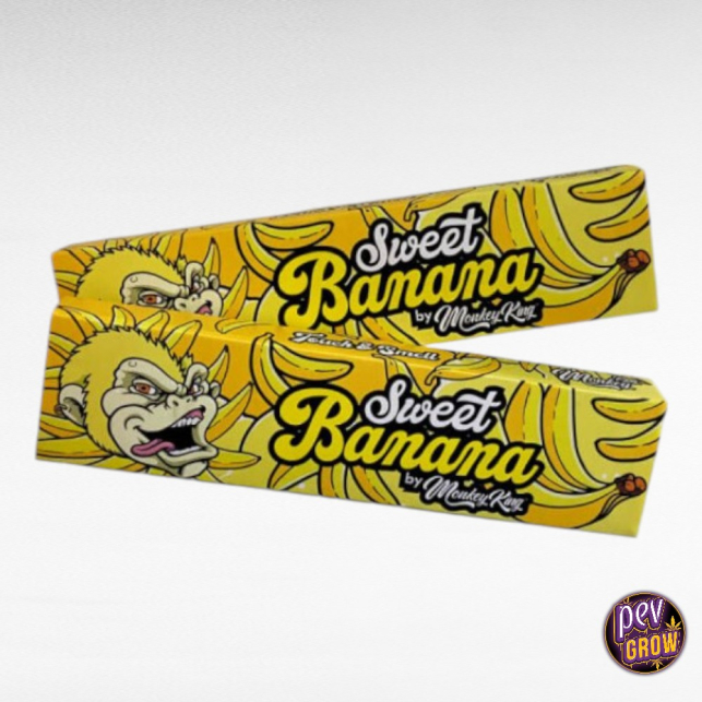 Kaufe Sweet Banana Flavored Rolling Papers + Monkey King Tips bei Pevgrow.