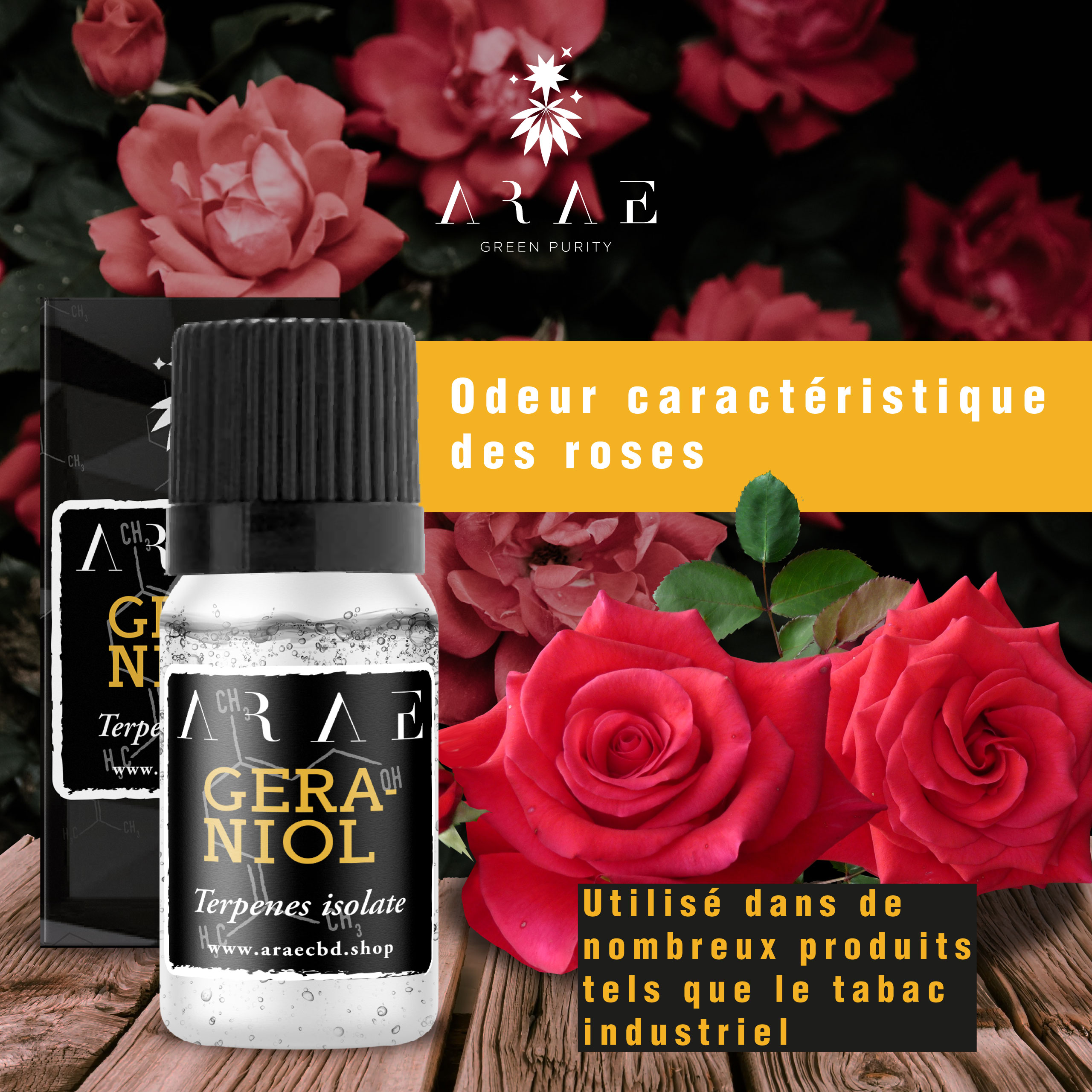 GÉRANIOL Terpène Isolate Effet antispasmodique